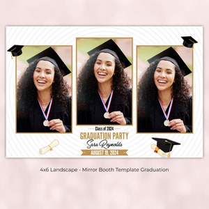 4x6 Graduation Photo Booth Template, 4x6 Landscape Graduation Party ...