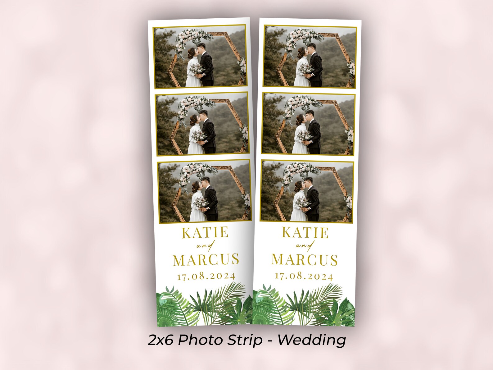 2x6 Photo Booth Wedding Frame, 2x6 Photo Strips Green Leaves Nature ...
