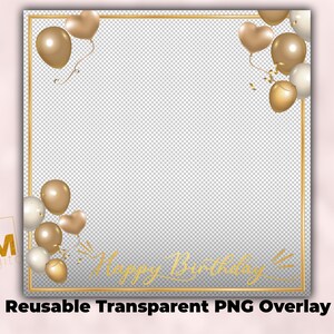 Birthday 360 Photo Booth Overlay - 360 Photo Booth Template for ...