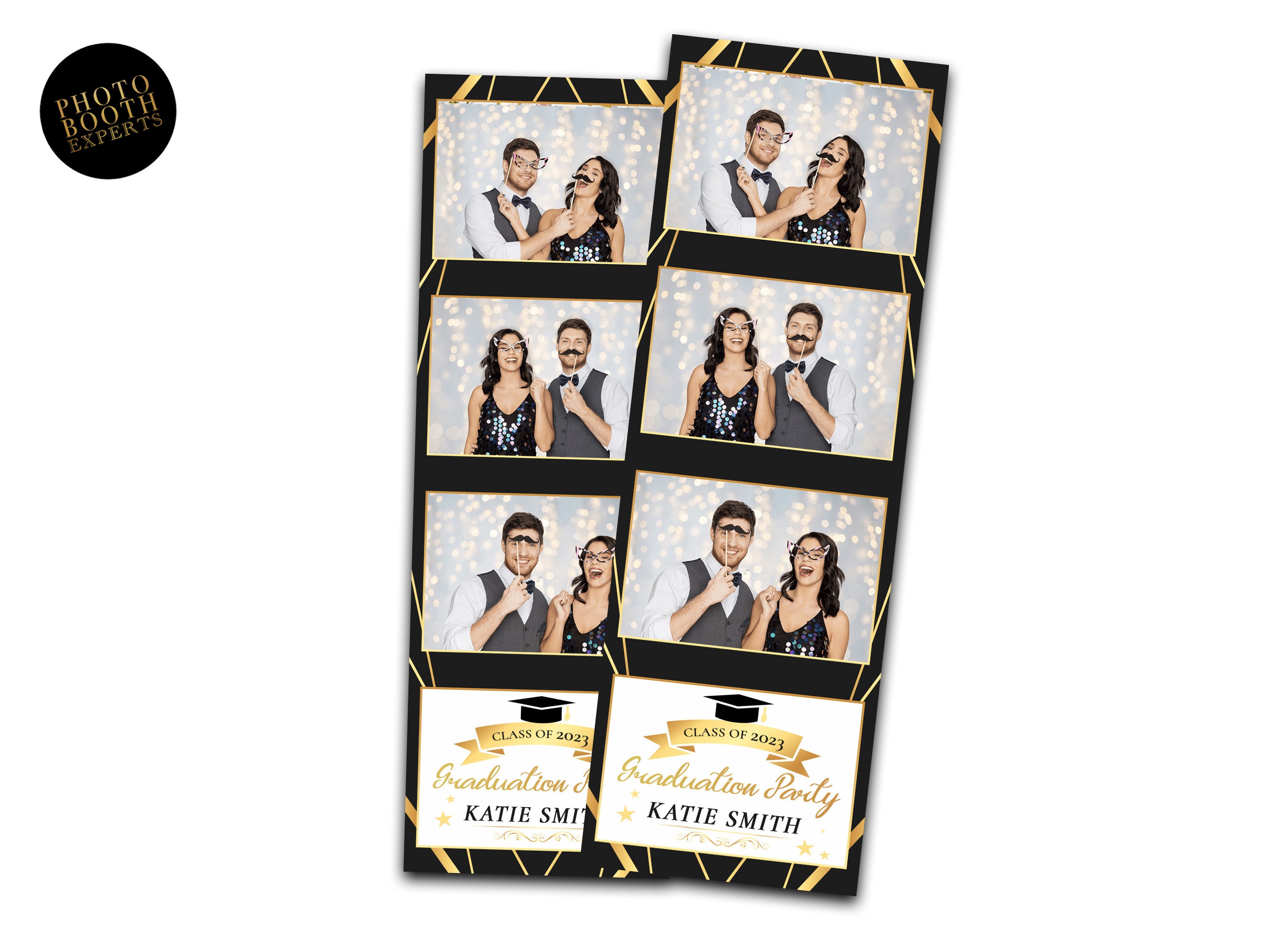 2x6 Graduation Photo Booth Template Photo Strips Prom Template Black ...