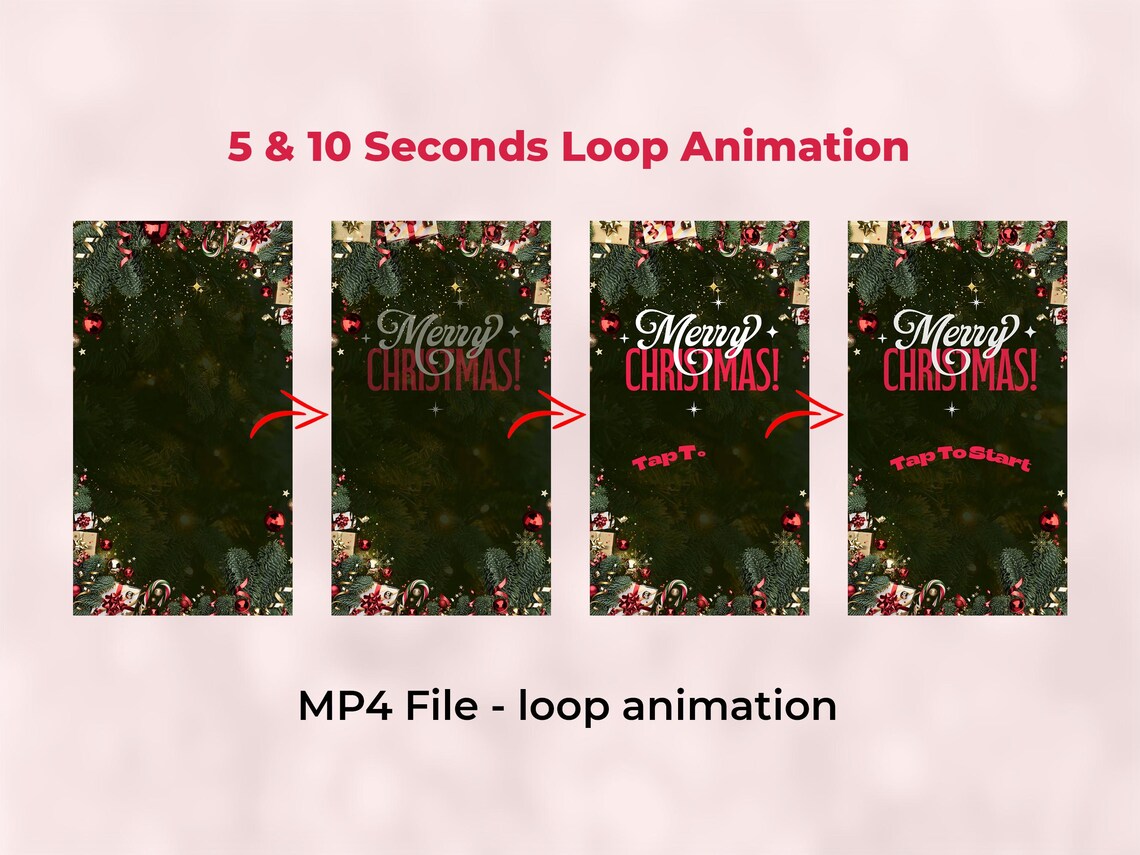 Christmas Tap to Start Animation Mirror Booth - Winter Holidays Start ...