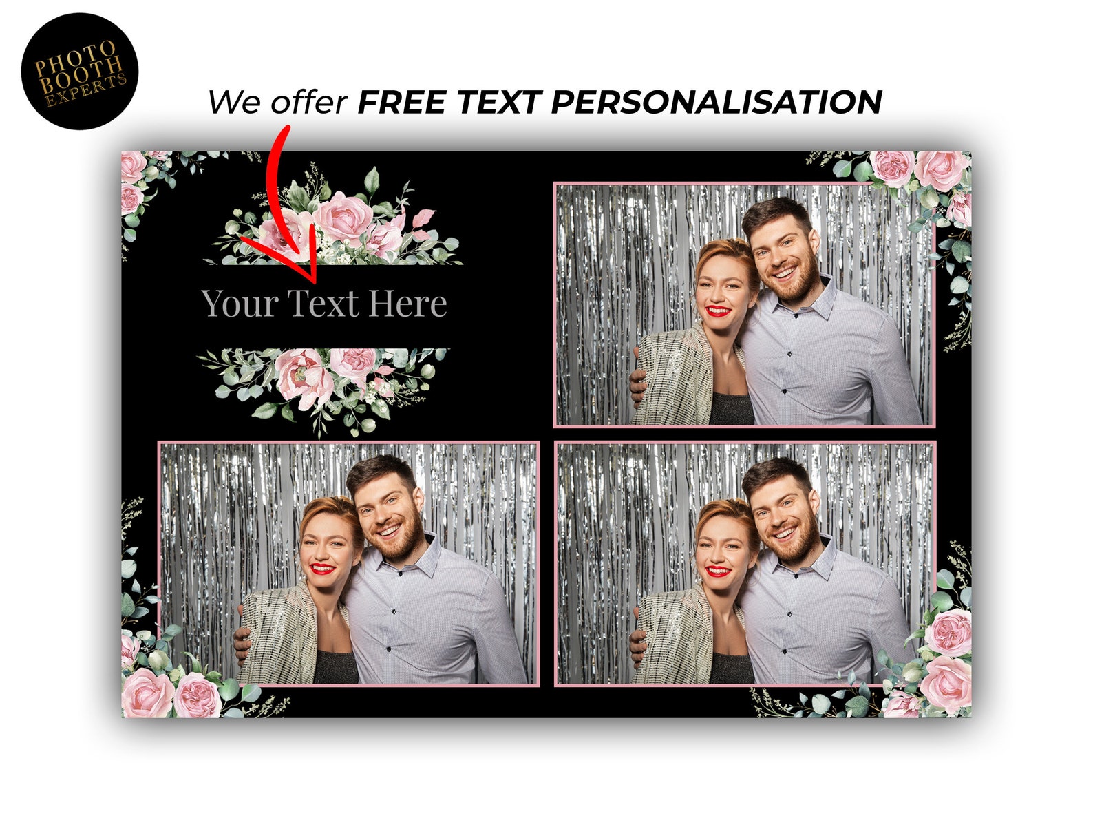 4x6 Photo Booth Template Wedding, Floral Wedding Photobooth Template ...