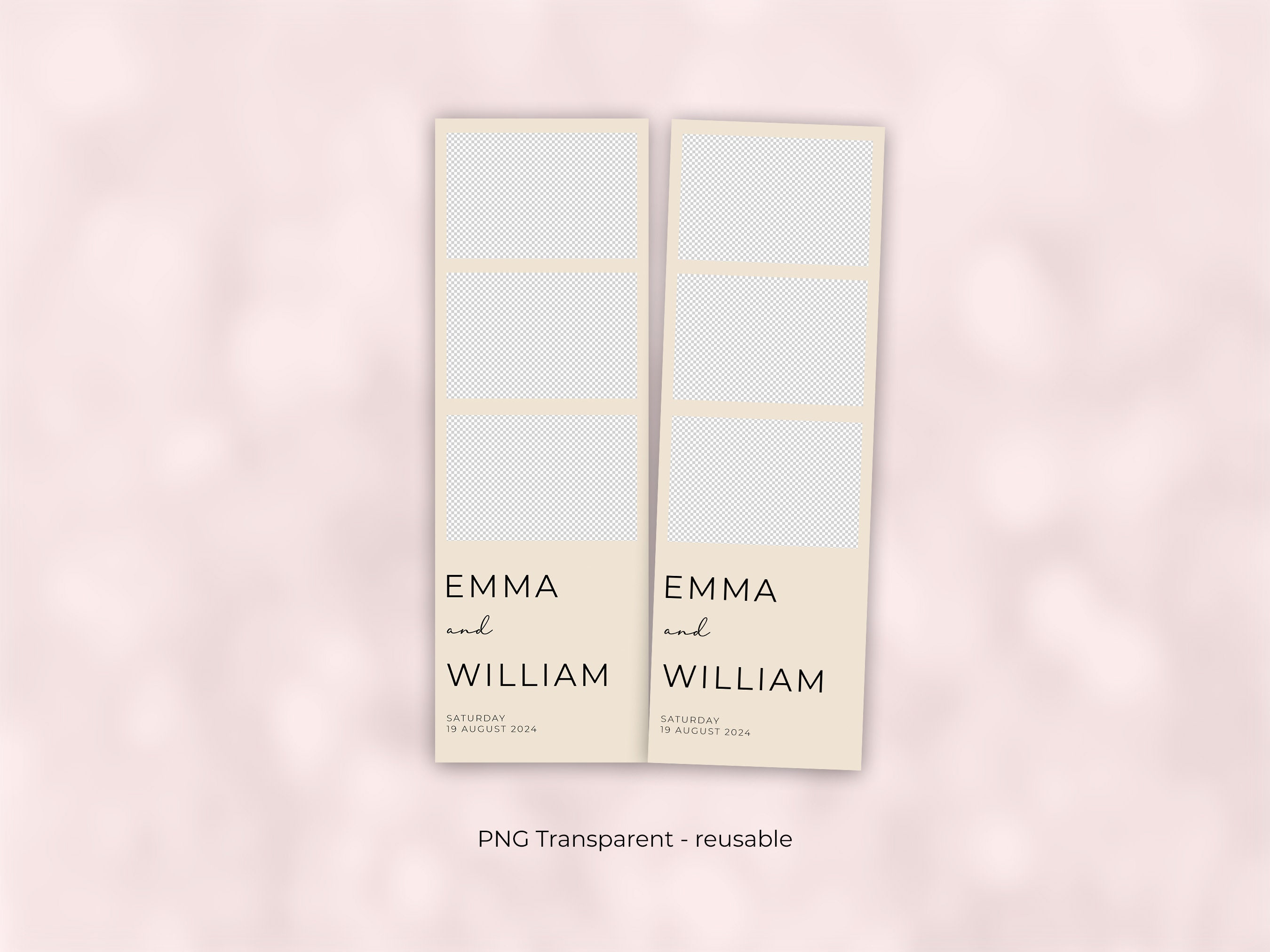 Minimalist Wedding Photo Booth Template: 2x6 Elegant Layout (PSD, PNG ...