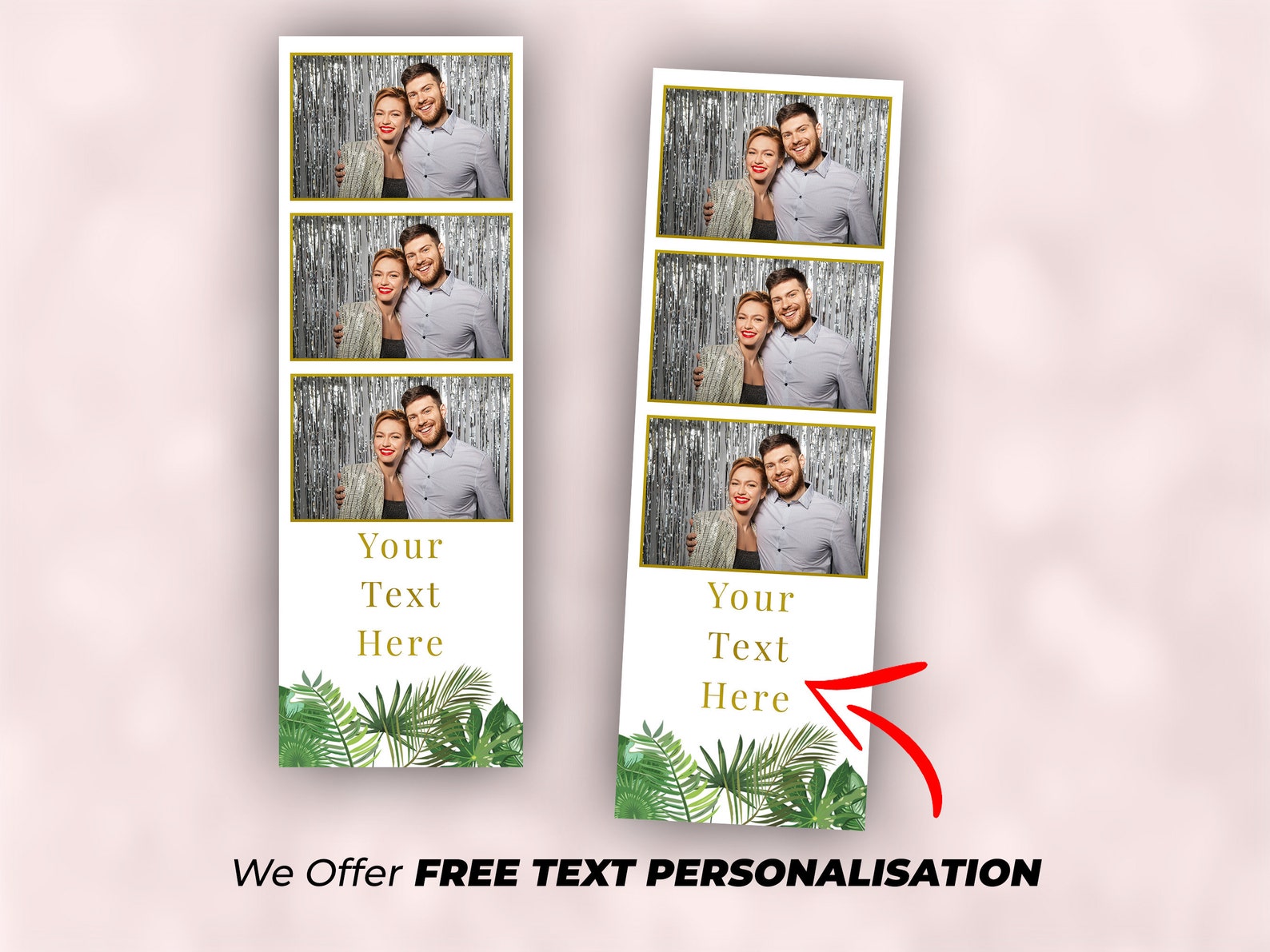 2x6 Photo Booth Wedding Frame, 2x6 Photo Strips Green Leaves Nature ...