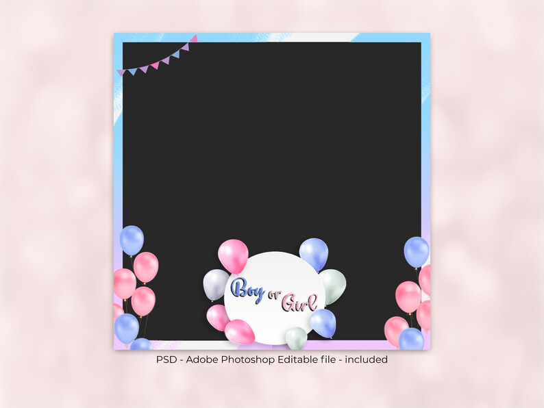 Gender Reveal 360 Photo Booth Overlay, Boy or Girl 360 Video Booth ...
