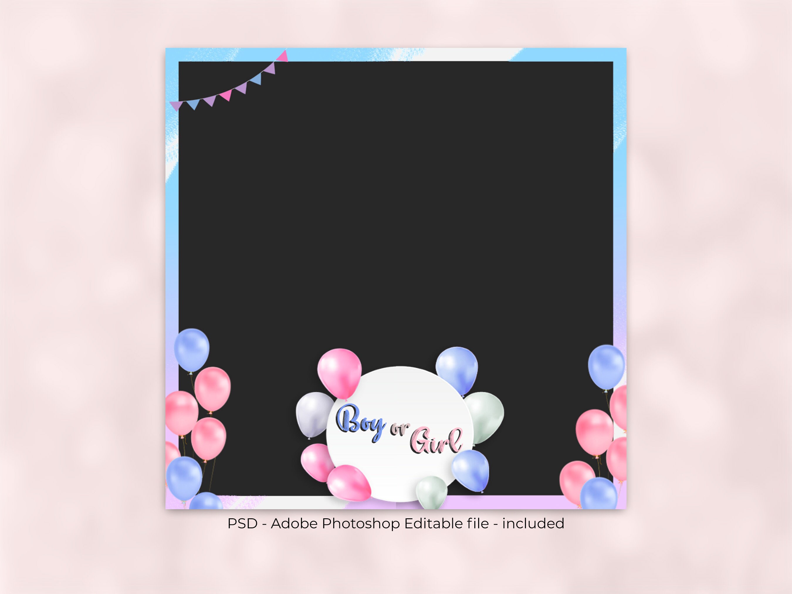Gender Reveal 360 Photo Booth Overlay, Boy or Girl 360 Video Booth ...