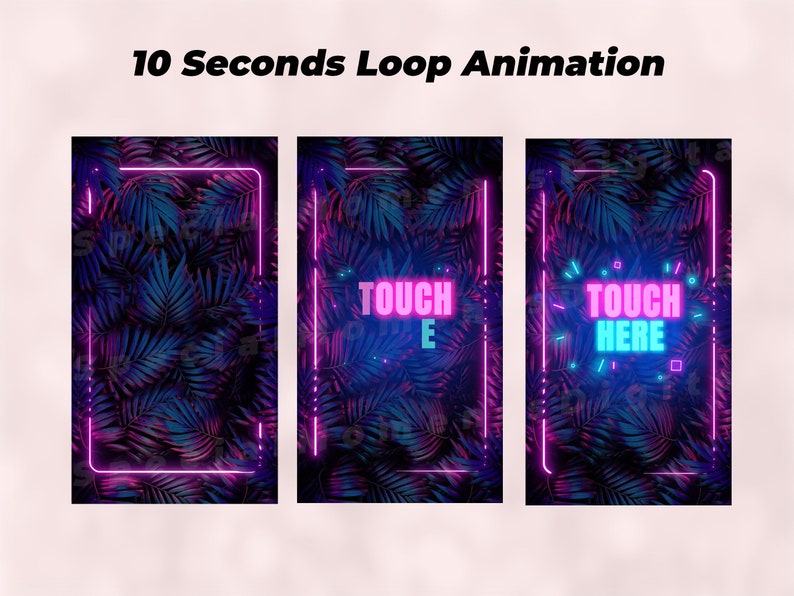 Tap to Start Animation Mirror Booth - Neon Start Screen for Mirror ...