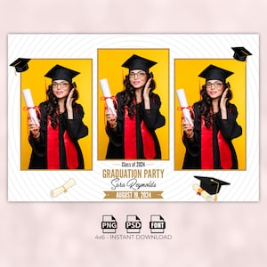 4x6 Graduation Photo Booth Template, 4x6 Landscape Graduation Party ...