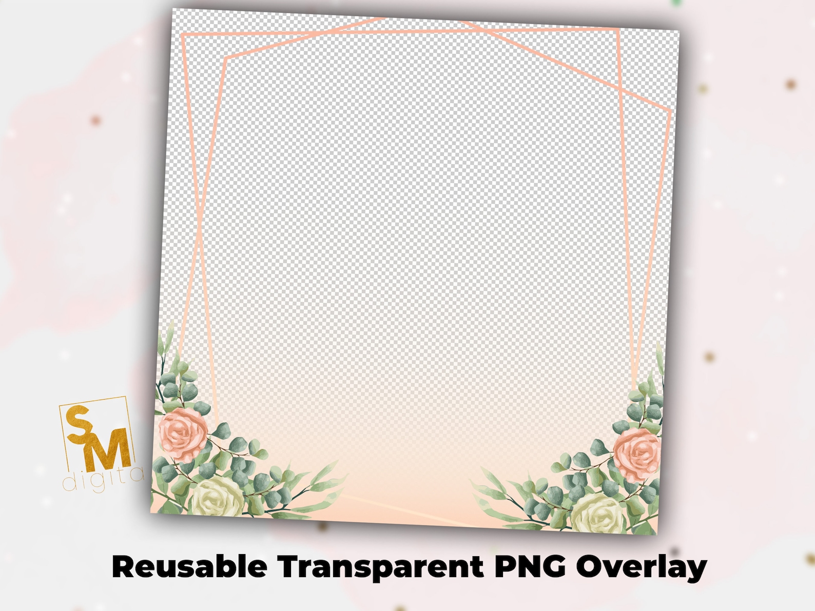 360 Photo Booth Wedding Overlay Floral 360 Photobooth Overlay for ...