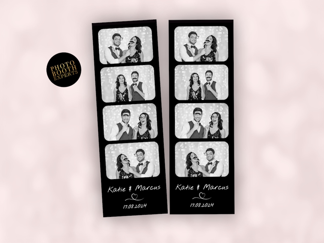 Minimalist Wedding Photo Booth Template: 2x6 Photo Strips (PSD Digital ...