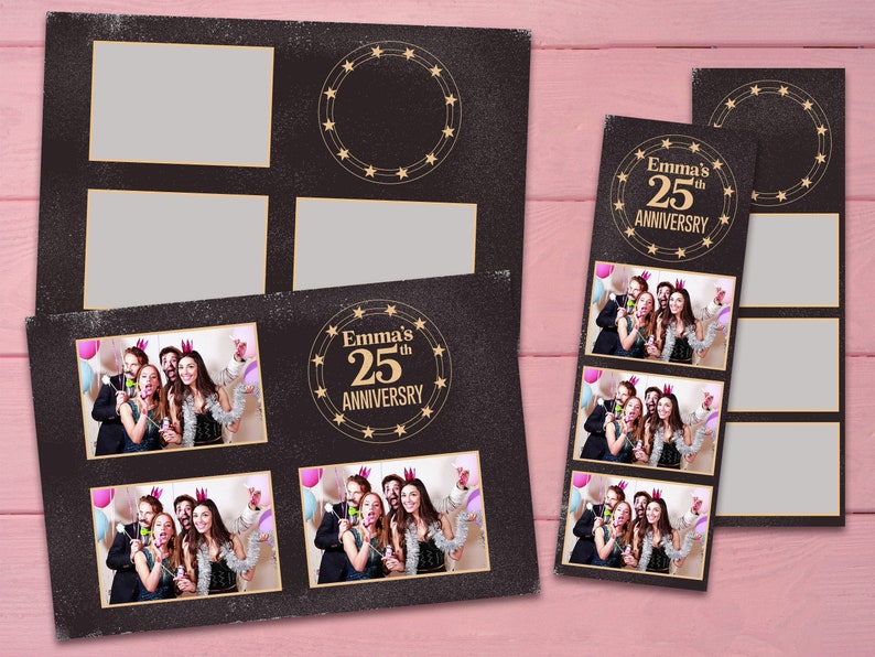 2x6 Birthday Photo Booth Template, 4x6 Photobooth Template Anniversary ...