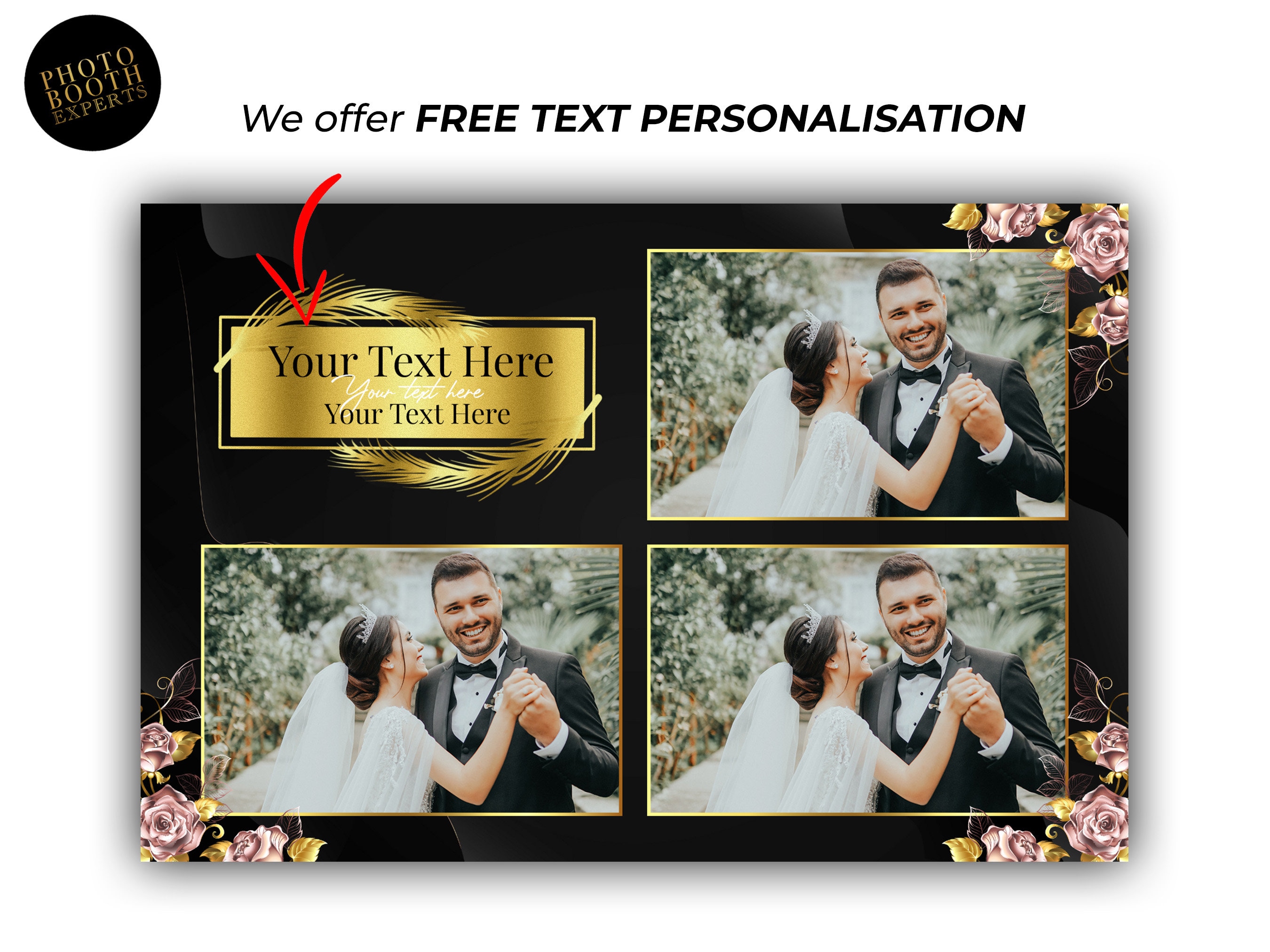Wedding Photo Booth Frame, 4x6 Photo Booth Wedding Template, Luxury ...