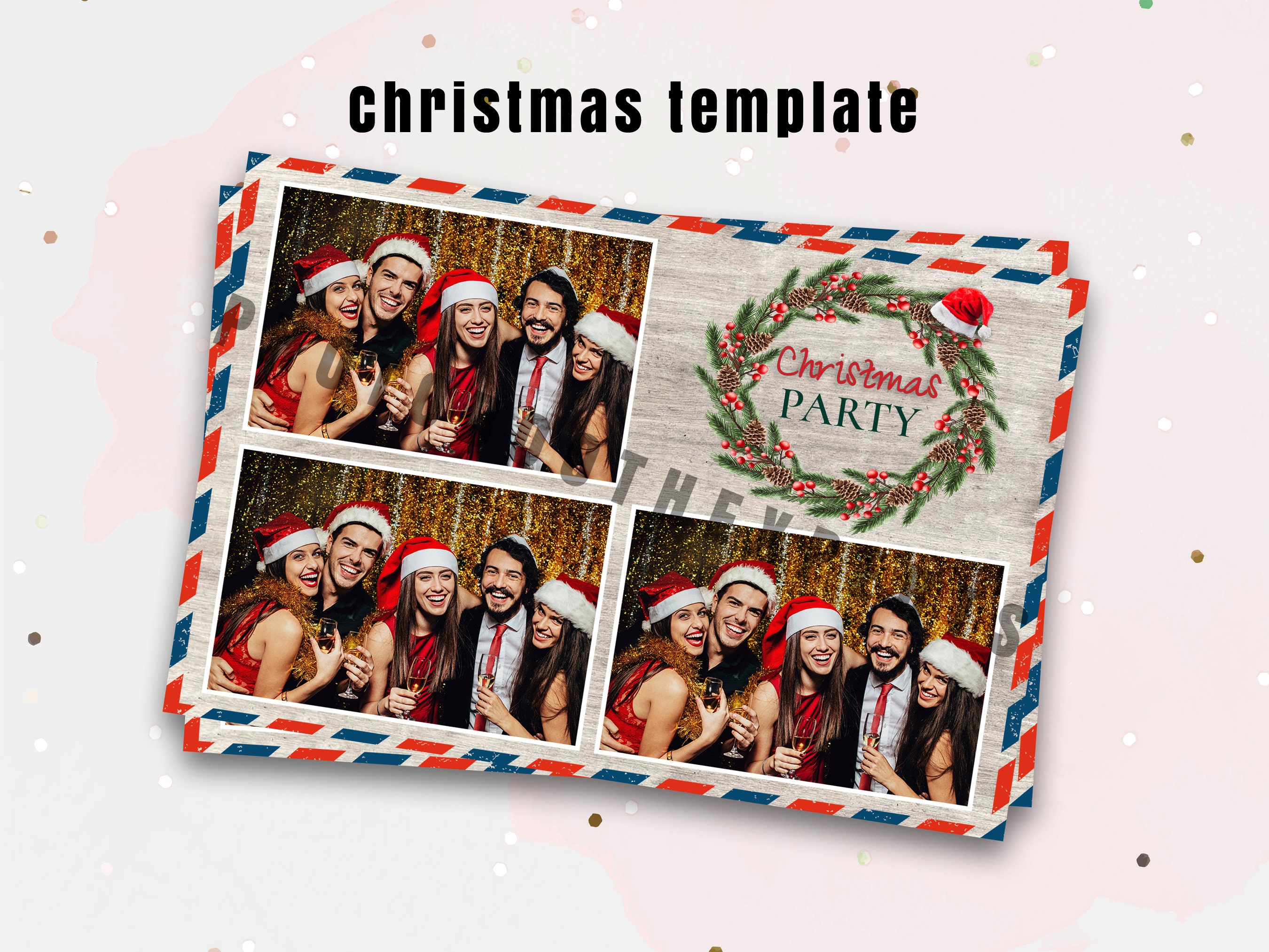 Christmas Photo Booth Template, Minimalist Christmas Photobooth Design ...
