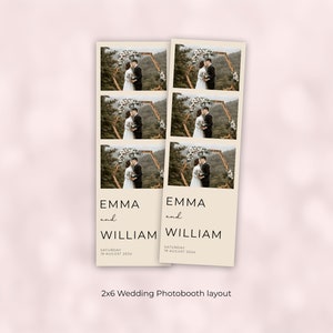 Minimalist Wedding Photo Booth Template: 2x6 Elegant Layout (PSD, PNG ...