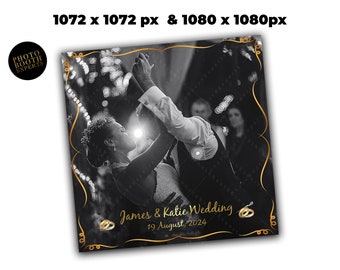 Wedding Party 360 Photo Booth Overlay Gold Frame 360 Photobooth ...