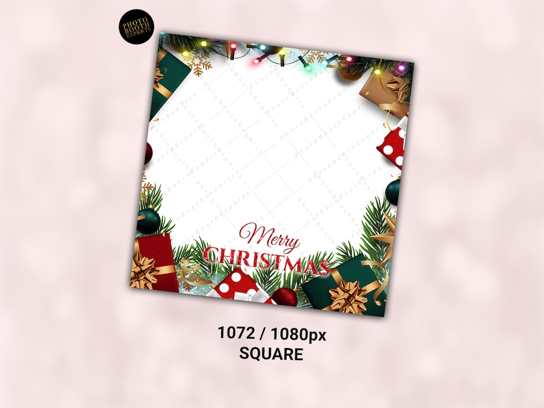 Merry Christmas 360 Photo Booth Overlay - 360 Video Booth Holidays Gift ...