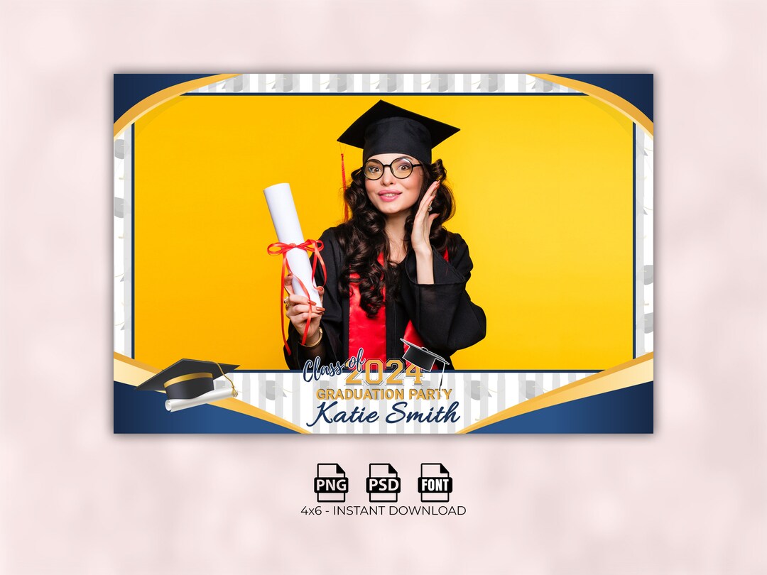 4x6 Prom Photo Booth Overlay, 4x6 Landscape Graduation Party Photobooth ...