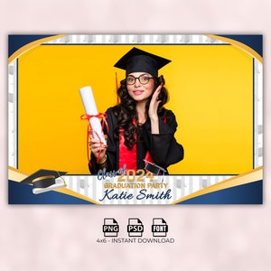 4x6 Prom Photo Booth Overlay, 4x6 Landscape Graduation Party Photobooth ...