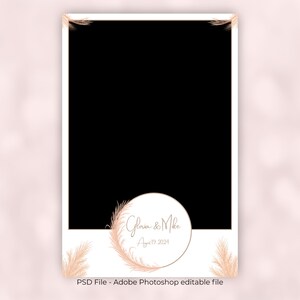 4x6 Boho Weeding Photo Booth Template, 4x6 Pampas Grass Photo Booth ...