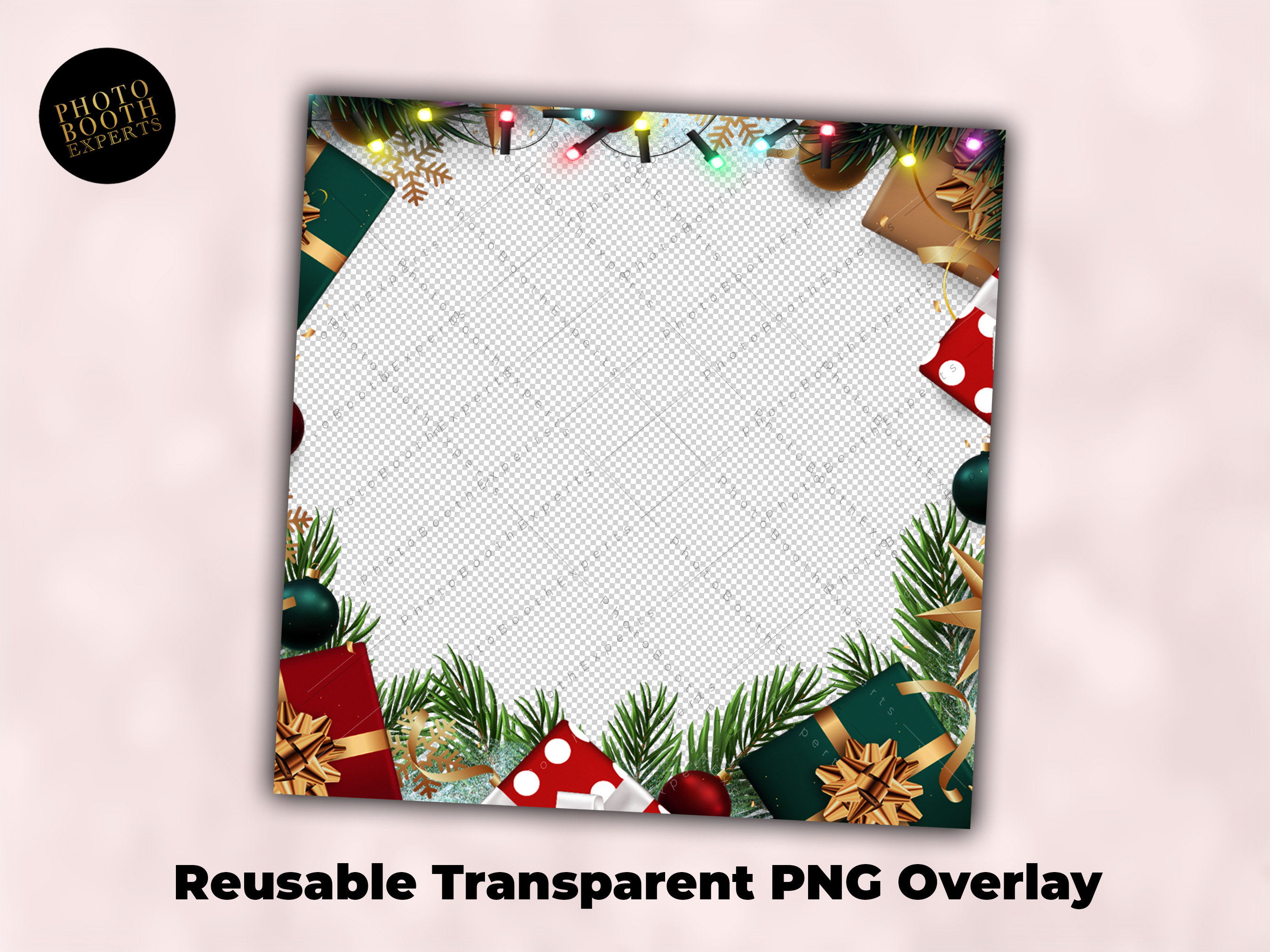 Merry Christmas 360 Photo Booth Overlay 360 Video Booth Holidays Gift ...