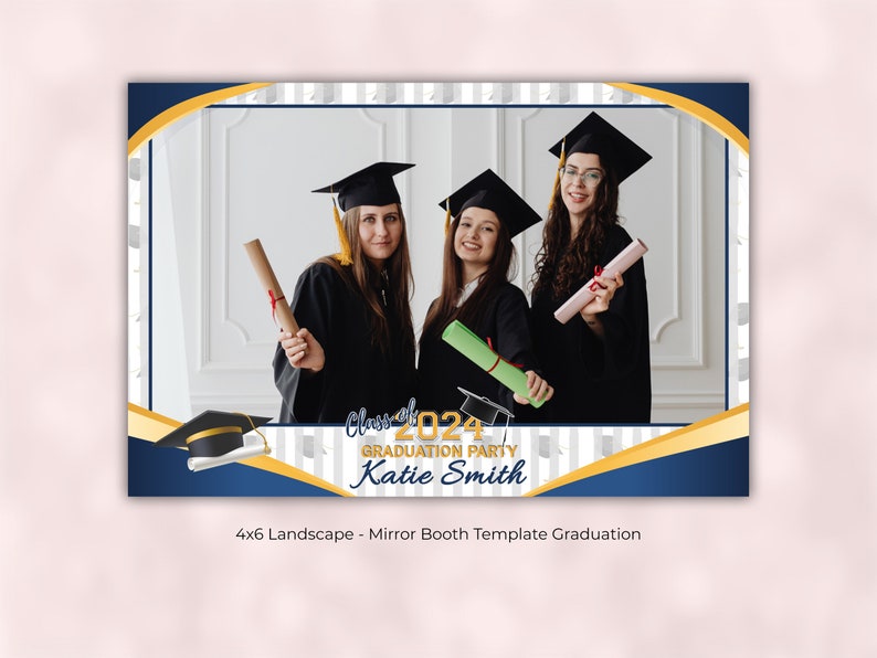 4x6 Prom Photo Booth Overlay, 4x6 Landscape Graduation Party Photobooth ...