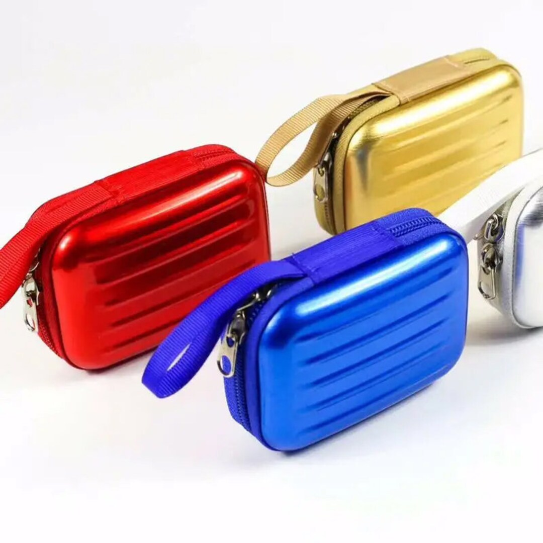 Hard Case Solid Color Mini Storage Bag, Zipper Around Coin Purse ...