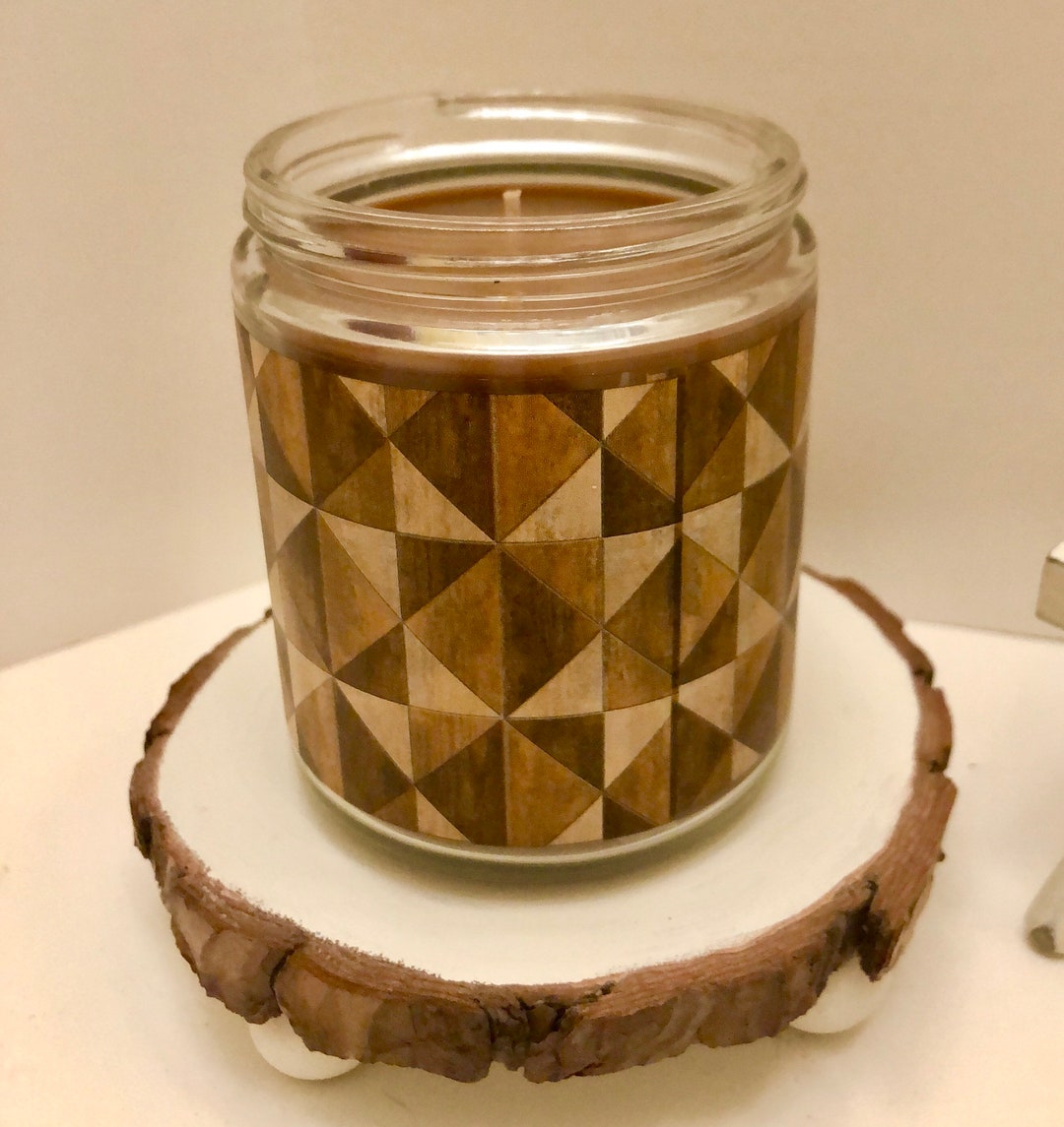 Set of 2 - Natural WOOD SLICE RISER Mini Farmhouse Tiered Tray Candle ...