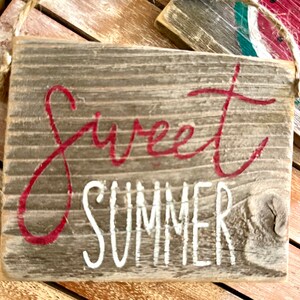 Rustic Summer TINY SIGNS SET of 2 Shelf Sitter Tiered Tray Decor Barn ...