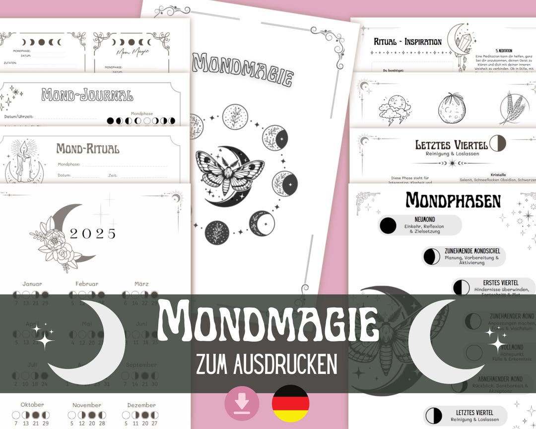 Moon Phases PDF German | Moon Magic & Rituals | Full Moon, New Moon ...