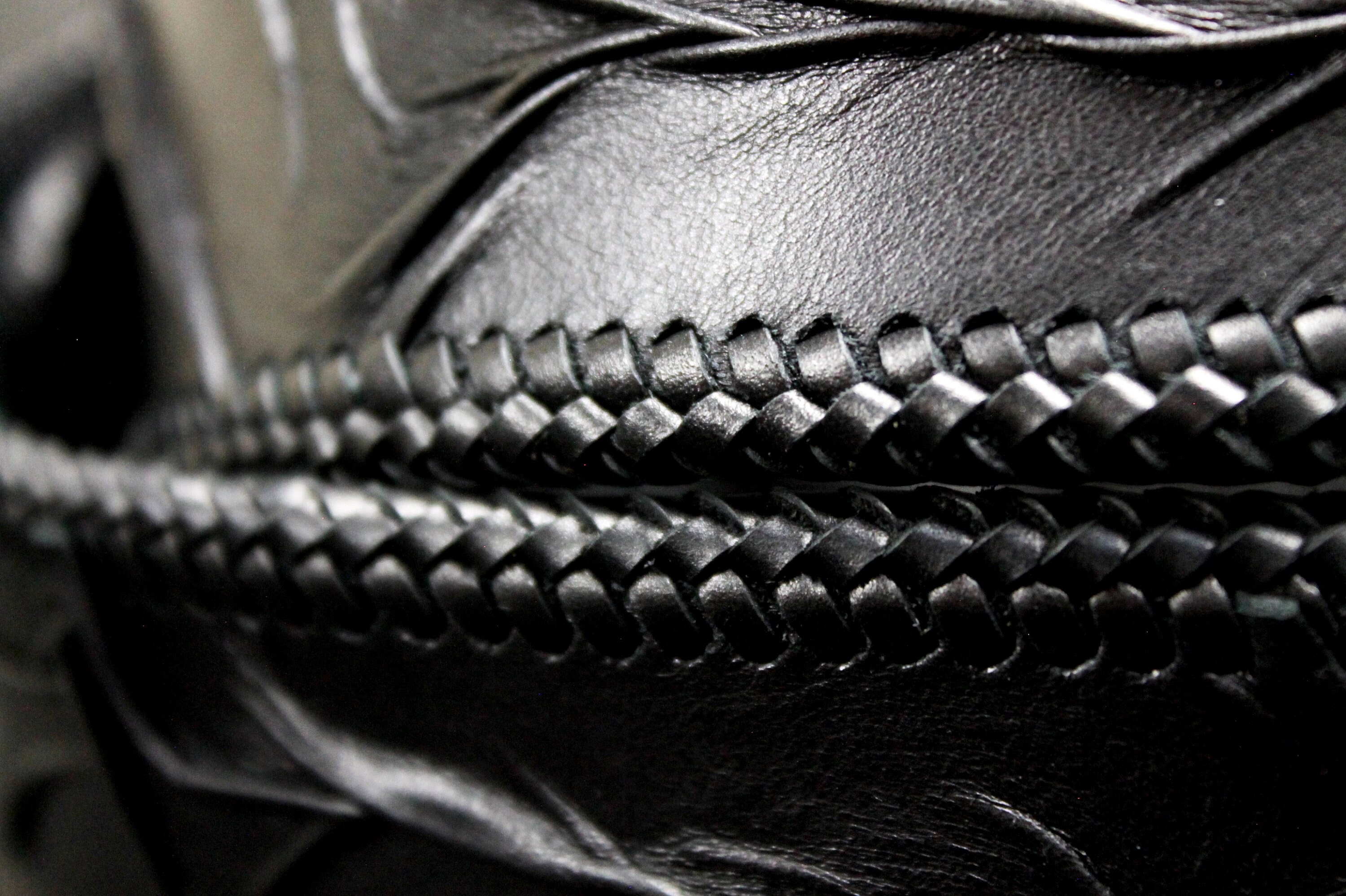 Black Leather Handbraided Belt Gothic Cross, Handmade Black Leather ...