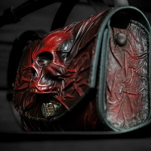 High Quality Handmade Red Leather Cluth Skull, Red Leather Clutch ...