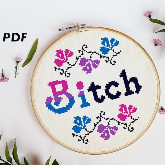 Cross Stitch Pattern Bisexual Bi Pride bitch - Etsy