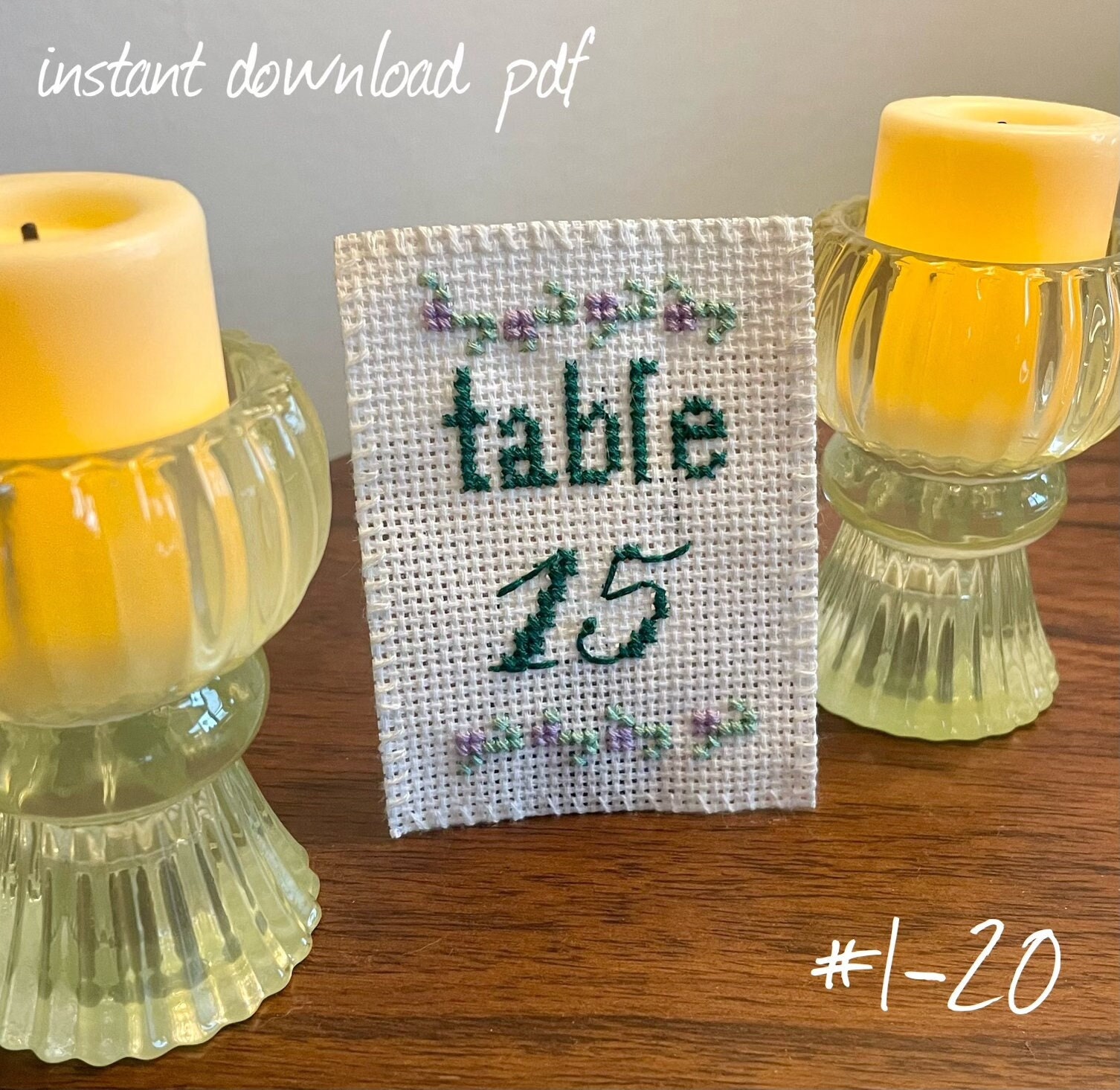 Cross Stitch Pattern | Wedding Table Number Cards | Reception Decor ...