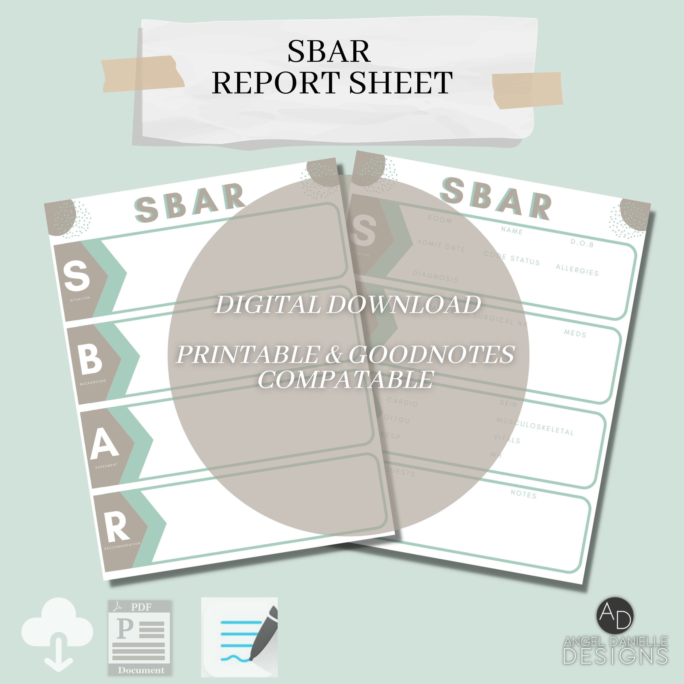 SBAR Report Sheet - Etsy