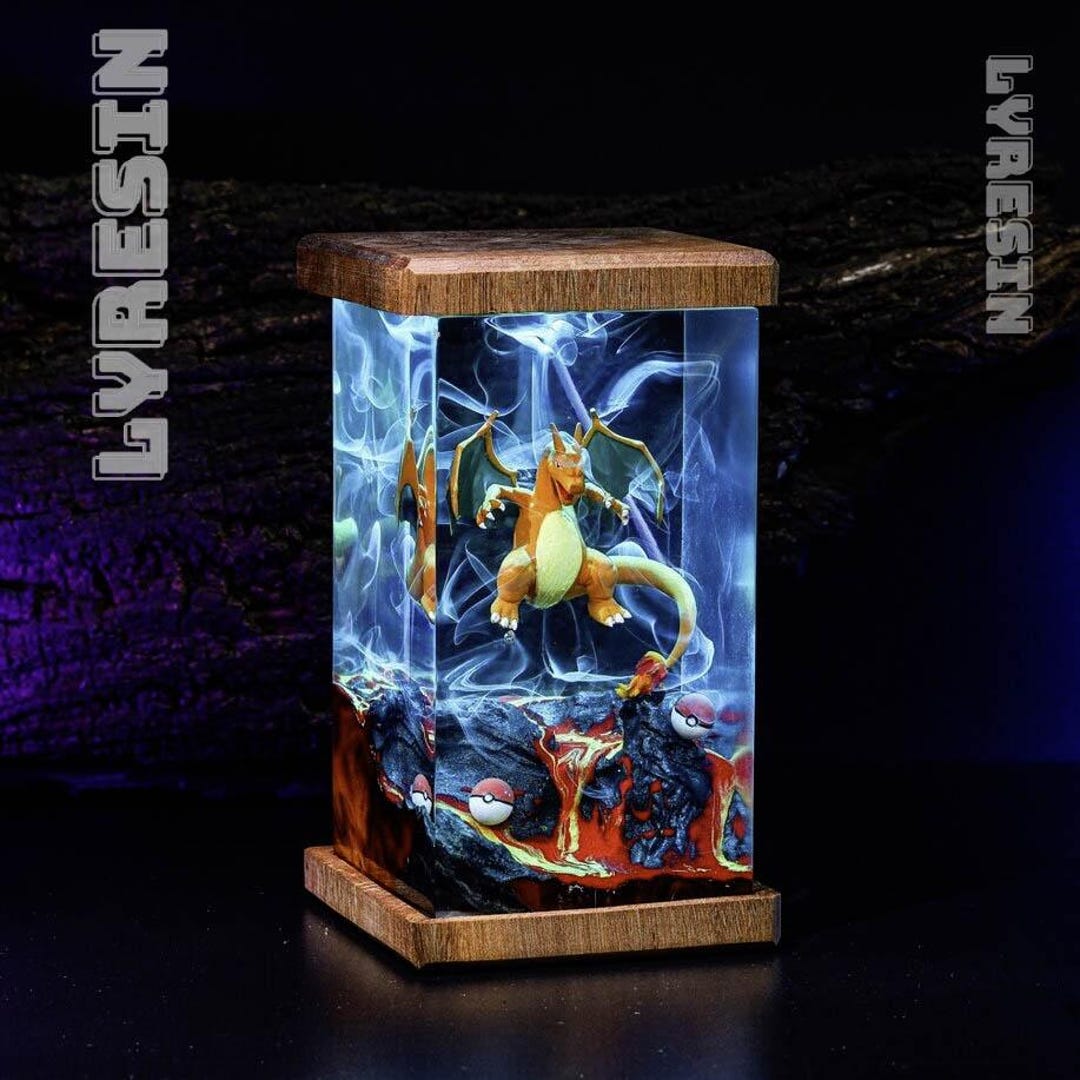 Epoxy Lamp Custom Pok.emo.n Resin Lamp Resin Night Light, Resin Wood ...