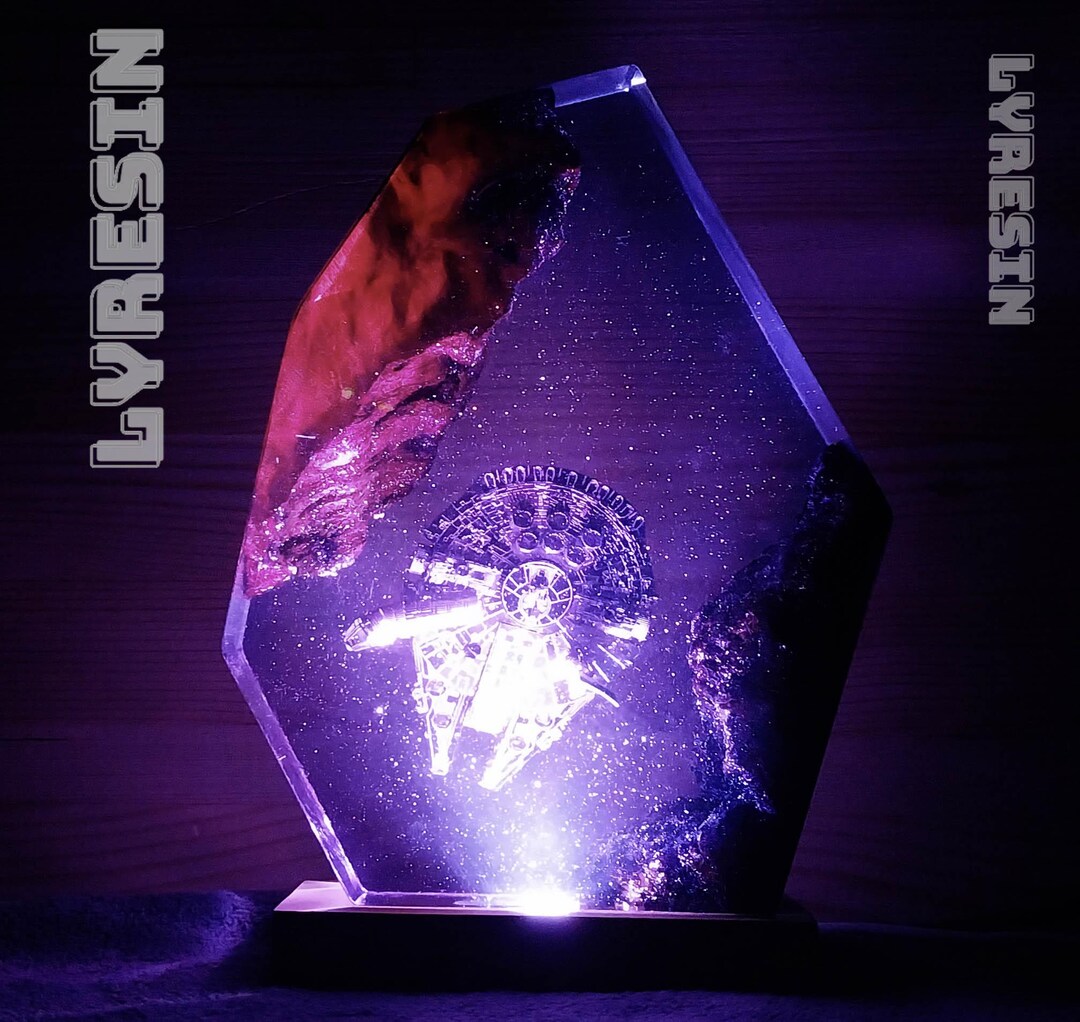 Resin and Wood Space Galaxy Lamp, Space Night Lights, Resin Lamp ...