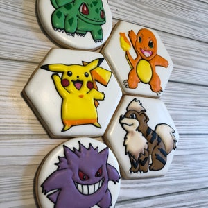 Pokémon, Pokémon Cookies, Pikachu, Squirtle, Bulbasaur, Charmander ...