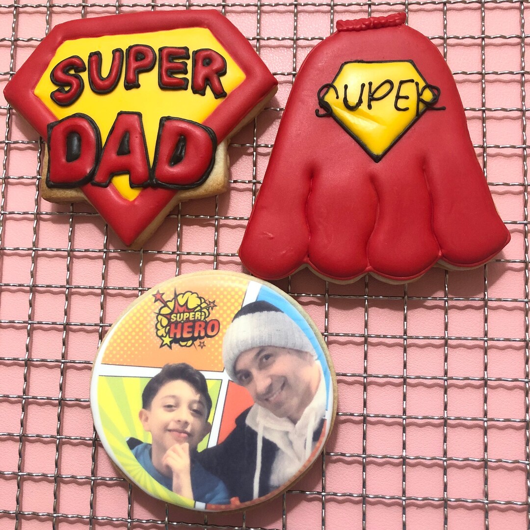 Father's Day Cookies, Superhero Dad, Dad Cookies, Fathers Day Gift, Dia ...