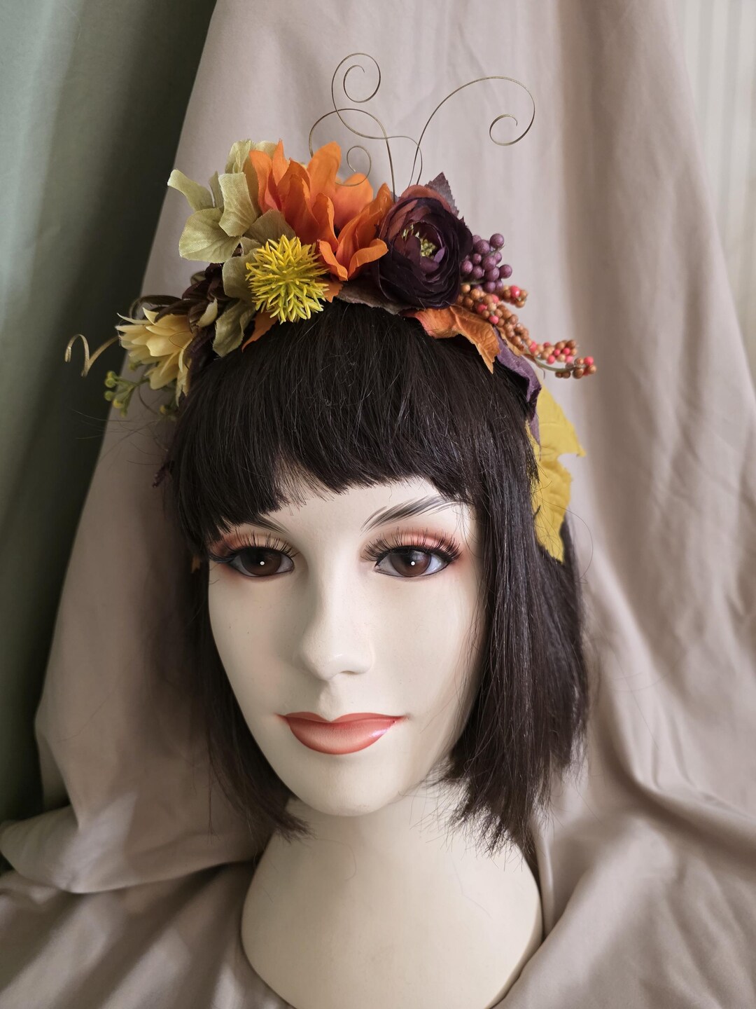 Autumn Joy in Fall Colors Floral Crown Headband - Etsy