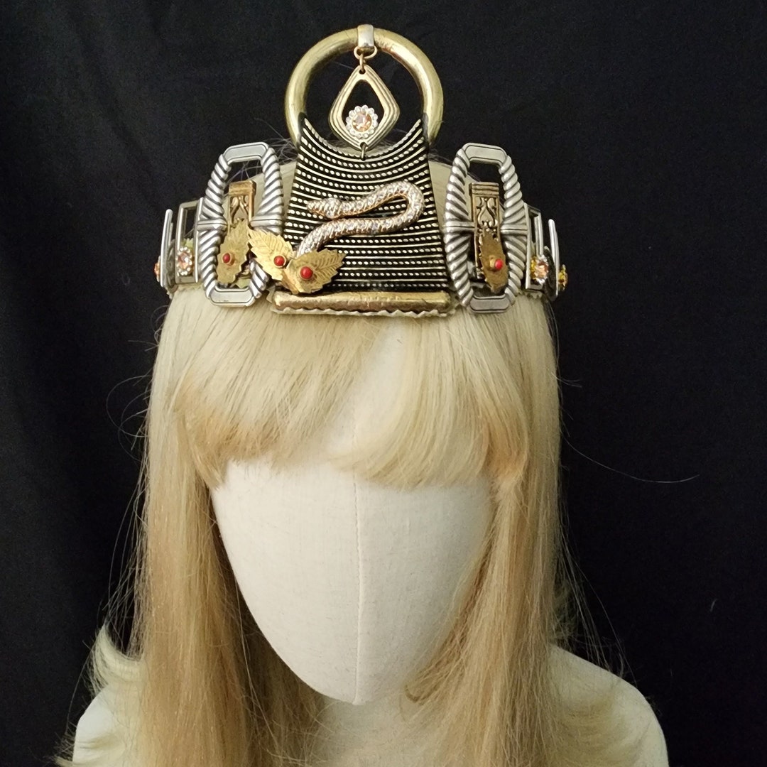 Nile Queen Silver & Gold Tone Jeweled Crown Circlet - Etsy
