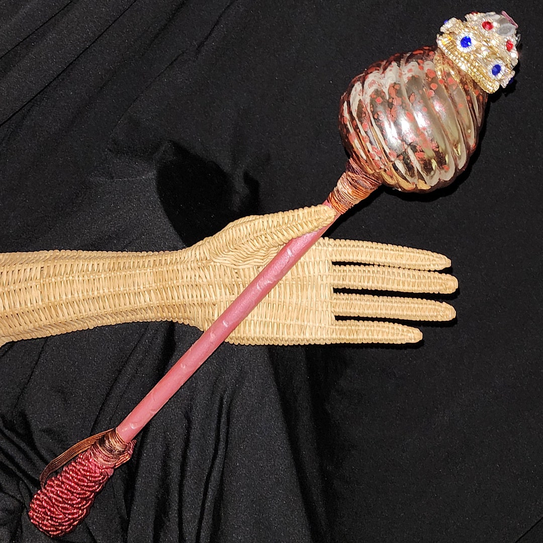 Scepter With Glass Head and Metallic Braid Wrapped Handle - Etsy