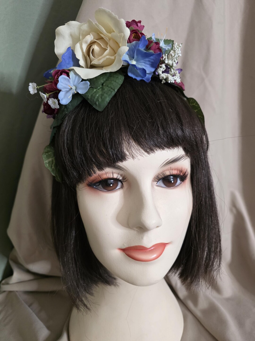 American USA Colors Floral Crown Headband - Etsy