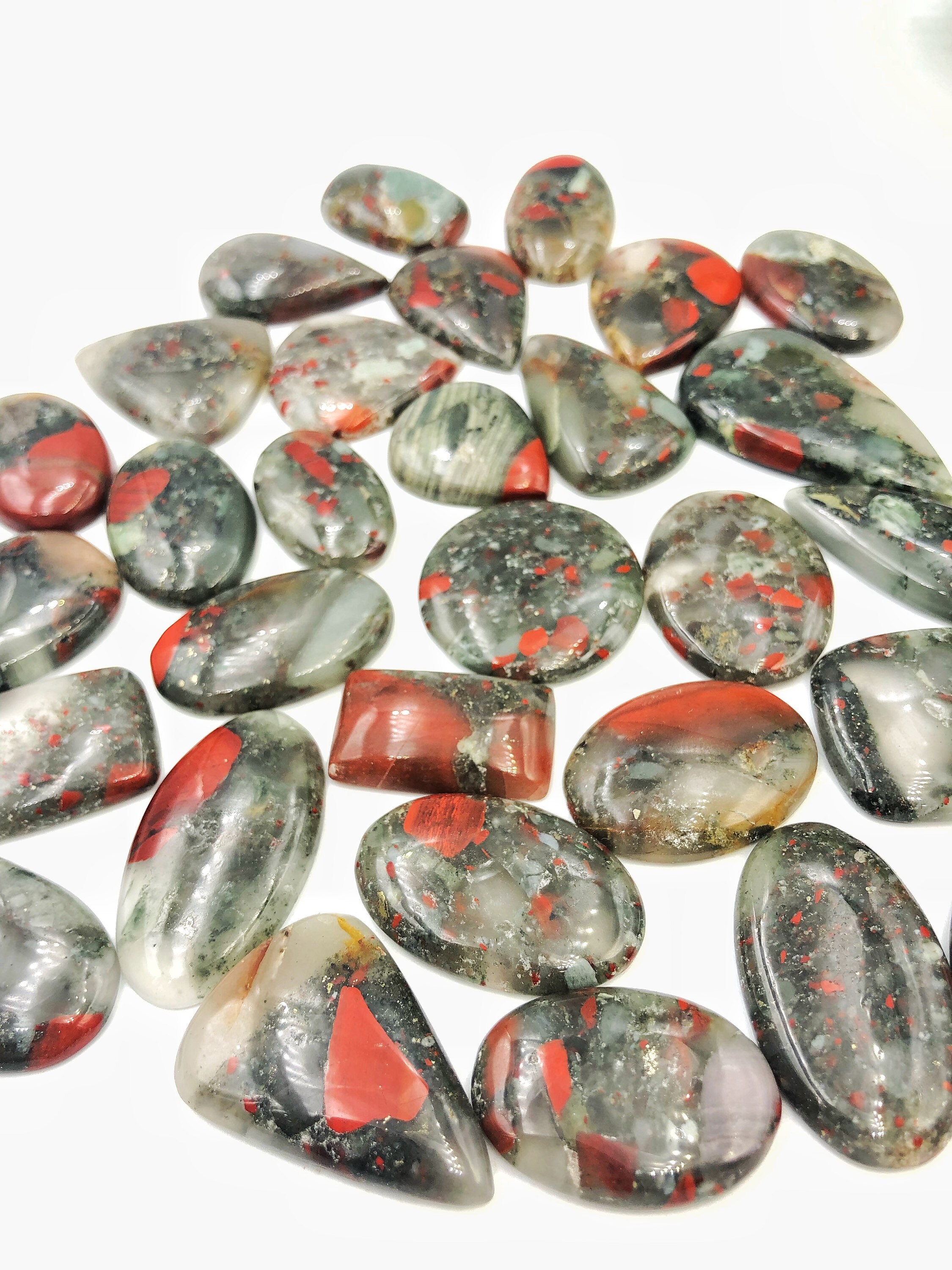 100% Original Hochwertiger glatter Blutstein Cabochon. | Etsy