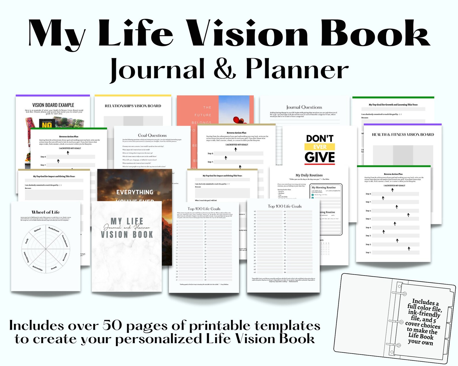 Vision Board Book, Vision Board Planner, Goal Planner, Life Planner ...