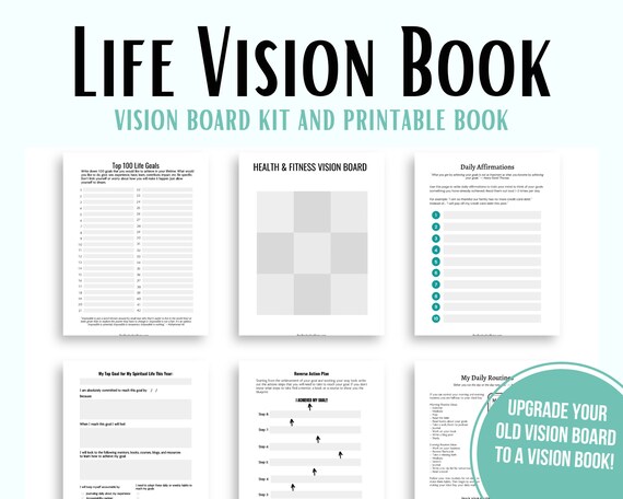 Vision Board Book Vision Board Planner Goal Planner Life | Etsy
