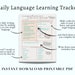 Language Learning Tracker, Daily Planning Pages, Journal Pages ...
