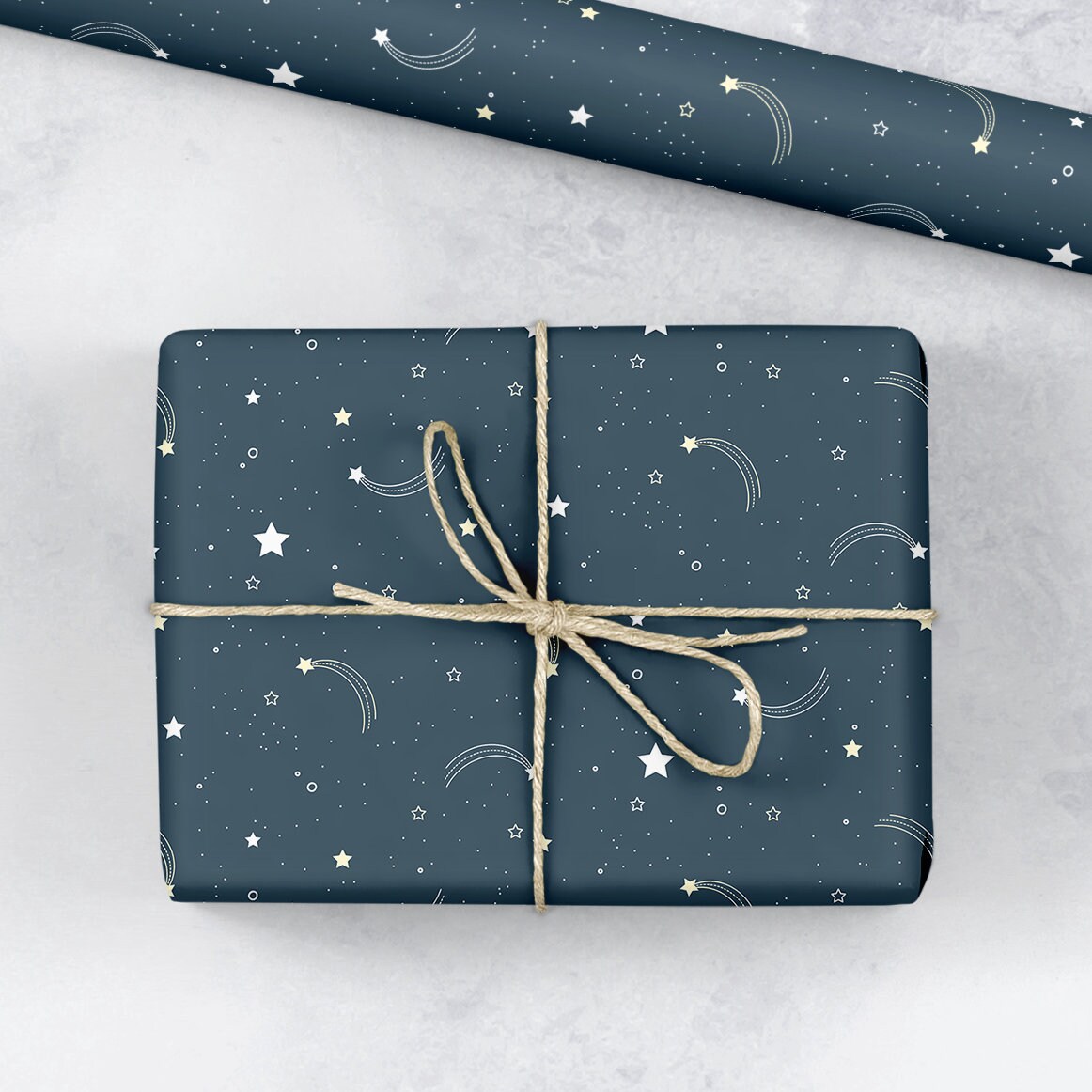 Shooting Star Blue Wrapping Paper Luxury Gift Wrap | Etsy