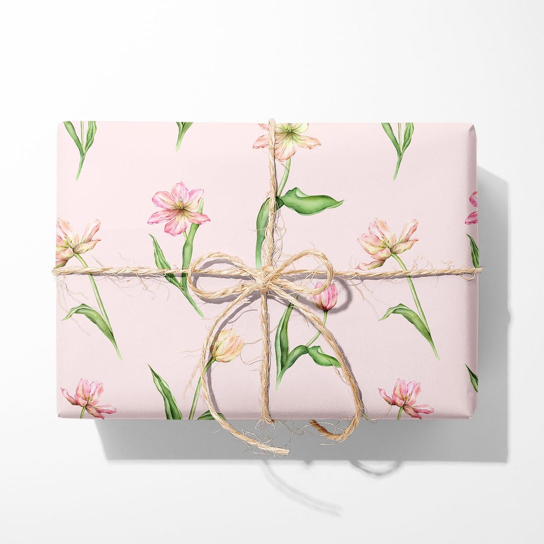 Spring Tulip Wrapping Paper - Luxury Gift Wrap - Mothers Day Gift Wrap ...
