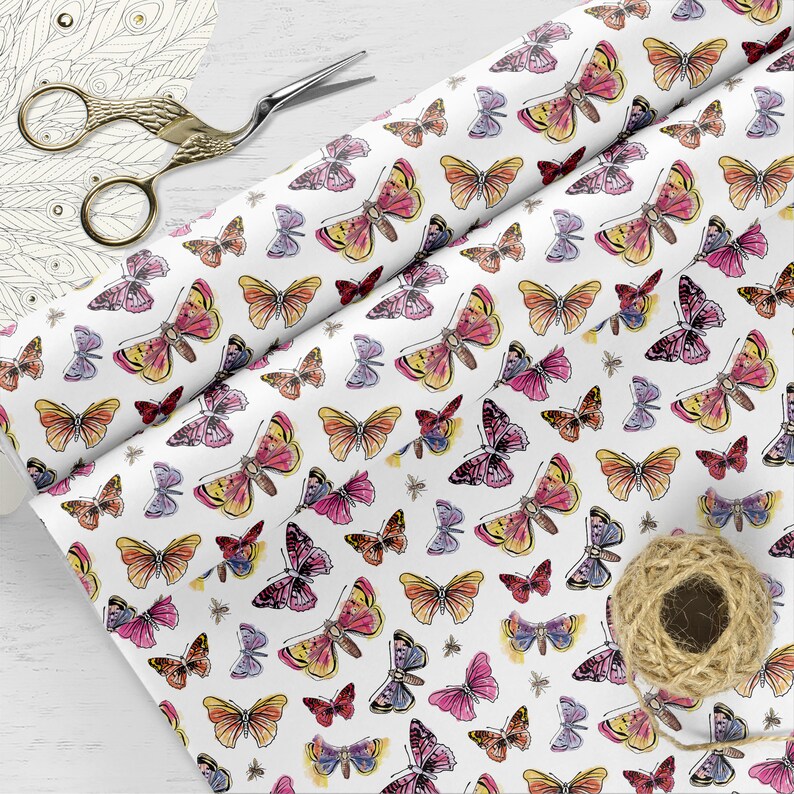 Butterfly Wrapping Paper Luxury T Wrap Birthday T Etsy Uk