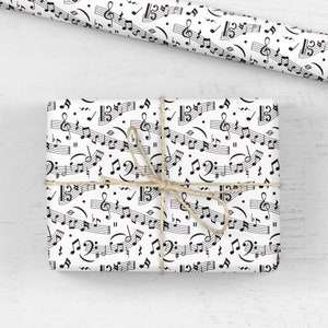 Music Notes Wrapping Paper - Luxury Gift Wrap - Music Gift Wrap ...